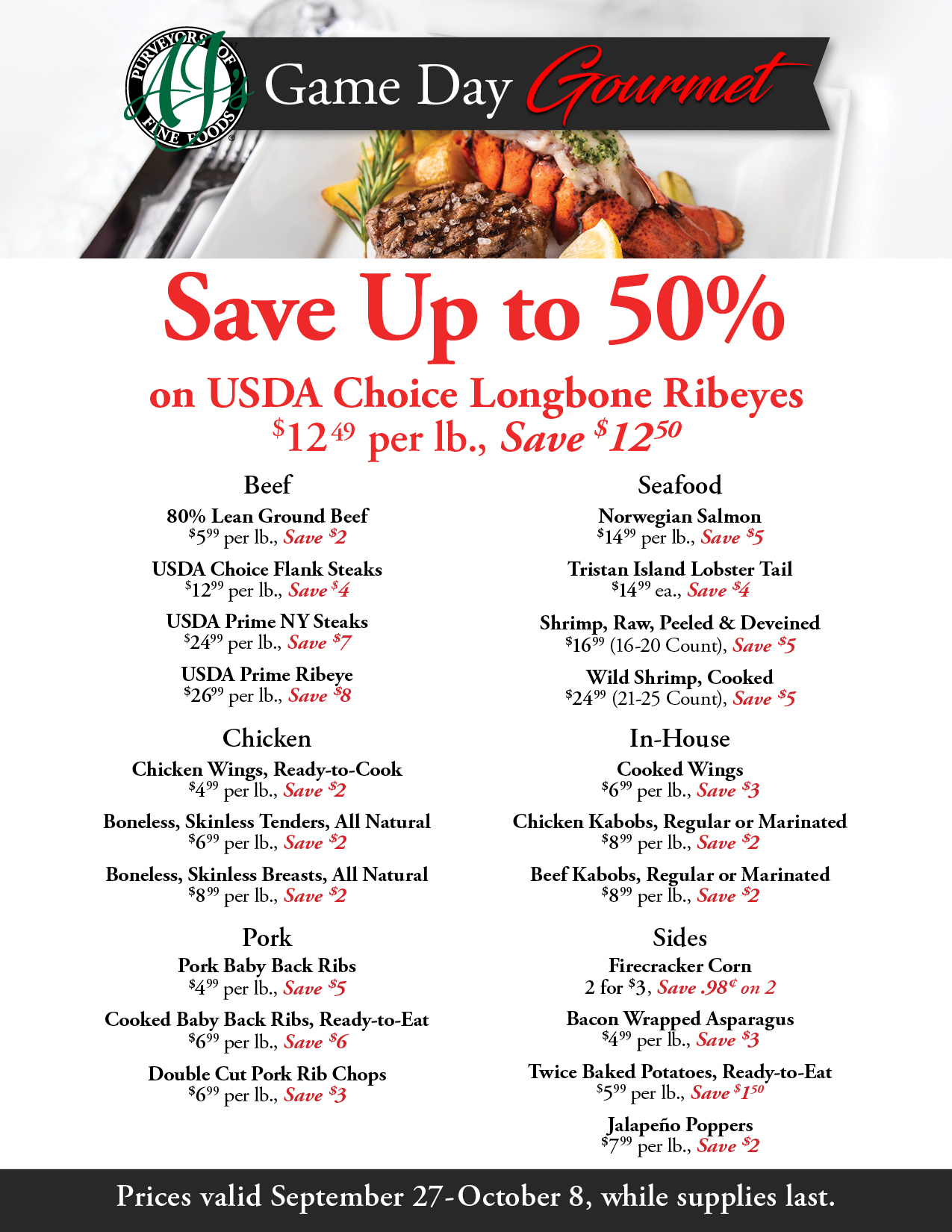 AJ's Fine Foods - Current Specials | AJ's Fine Foods